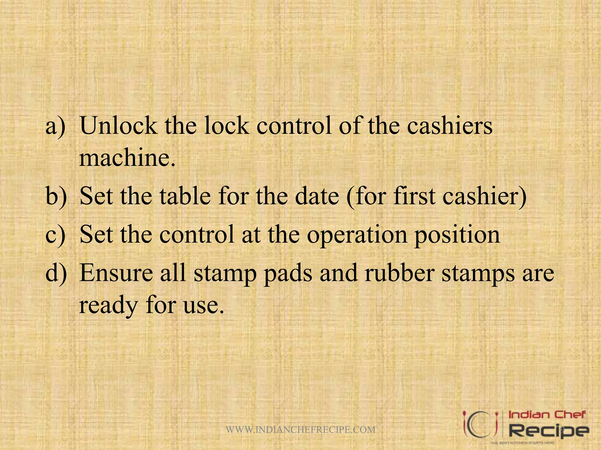 DUTIES AND RESPONSIBILITIES OF ROOM SERVICE AND CASHIER | PPTX