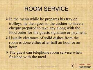 DUTIES AND RESPONSIBILITIES OF ROOM SERVICE AND CASHIER | PPTX