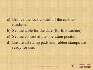 DUTIES AND RESPONSIBILITIES OF ROOM SERVICE AND CASHIER | PPTX