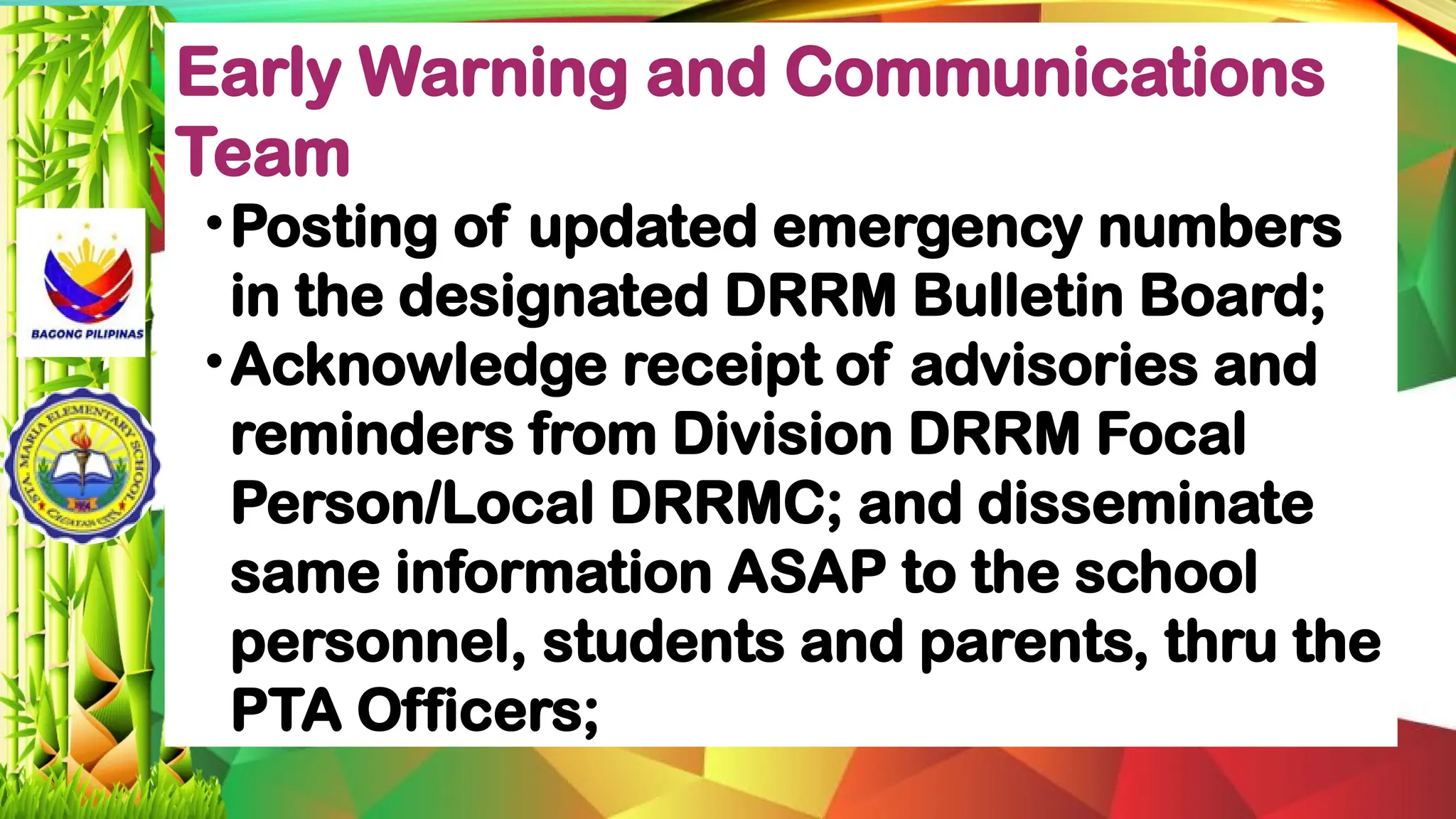 DUTIES AND RESPONSIBILITIES OF SDRRM TEAM.pptx