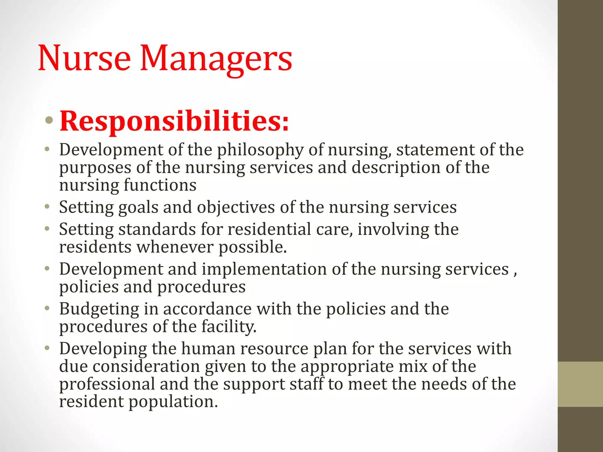 Duties and responsibilities of the nursing personnel | PPTX