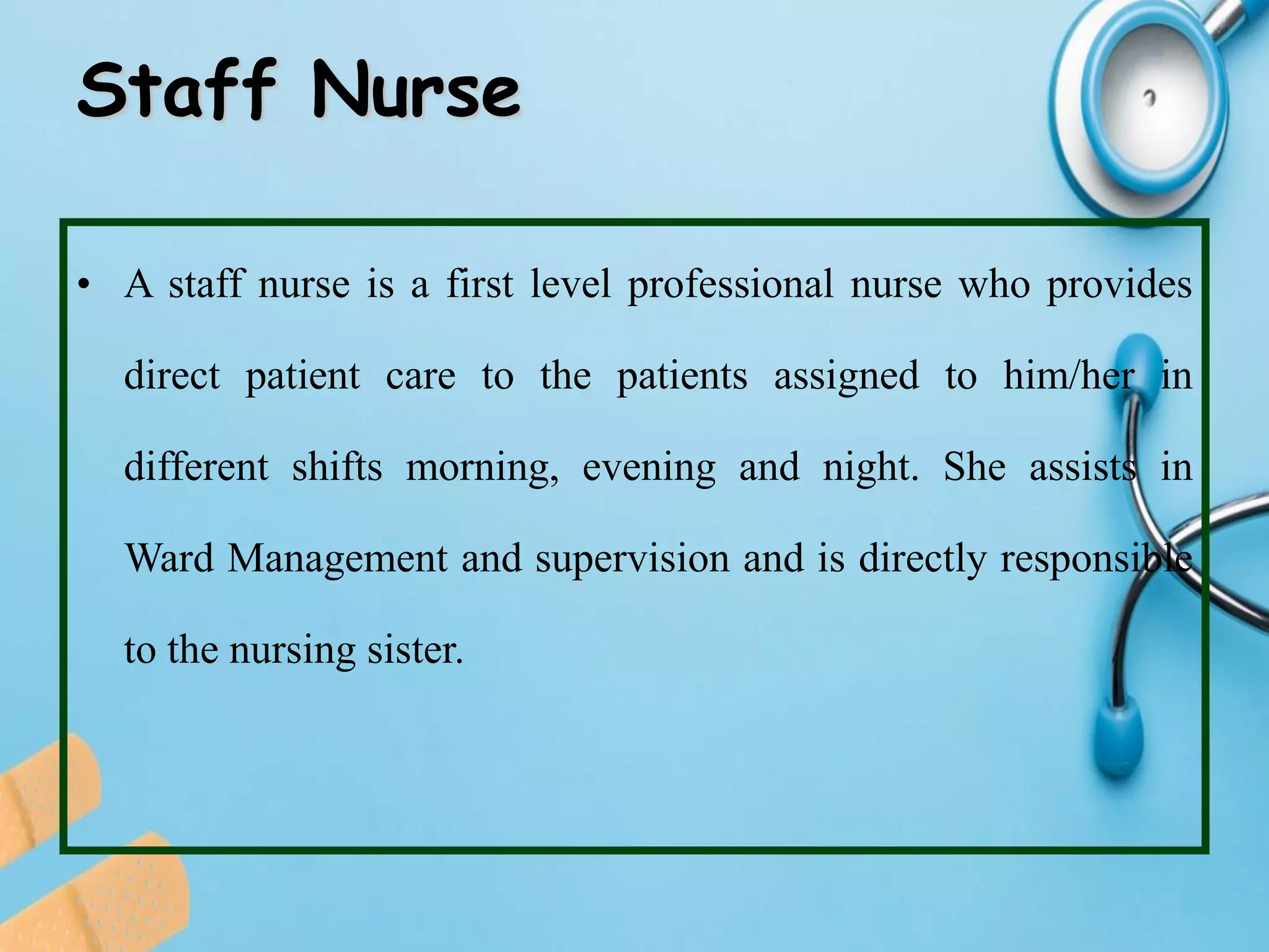 Duties and responsibilities of various category of nursing personnel | PDF