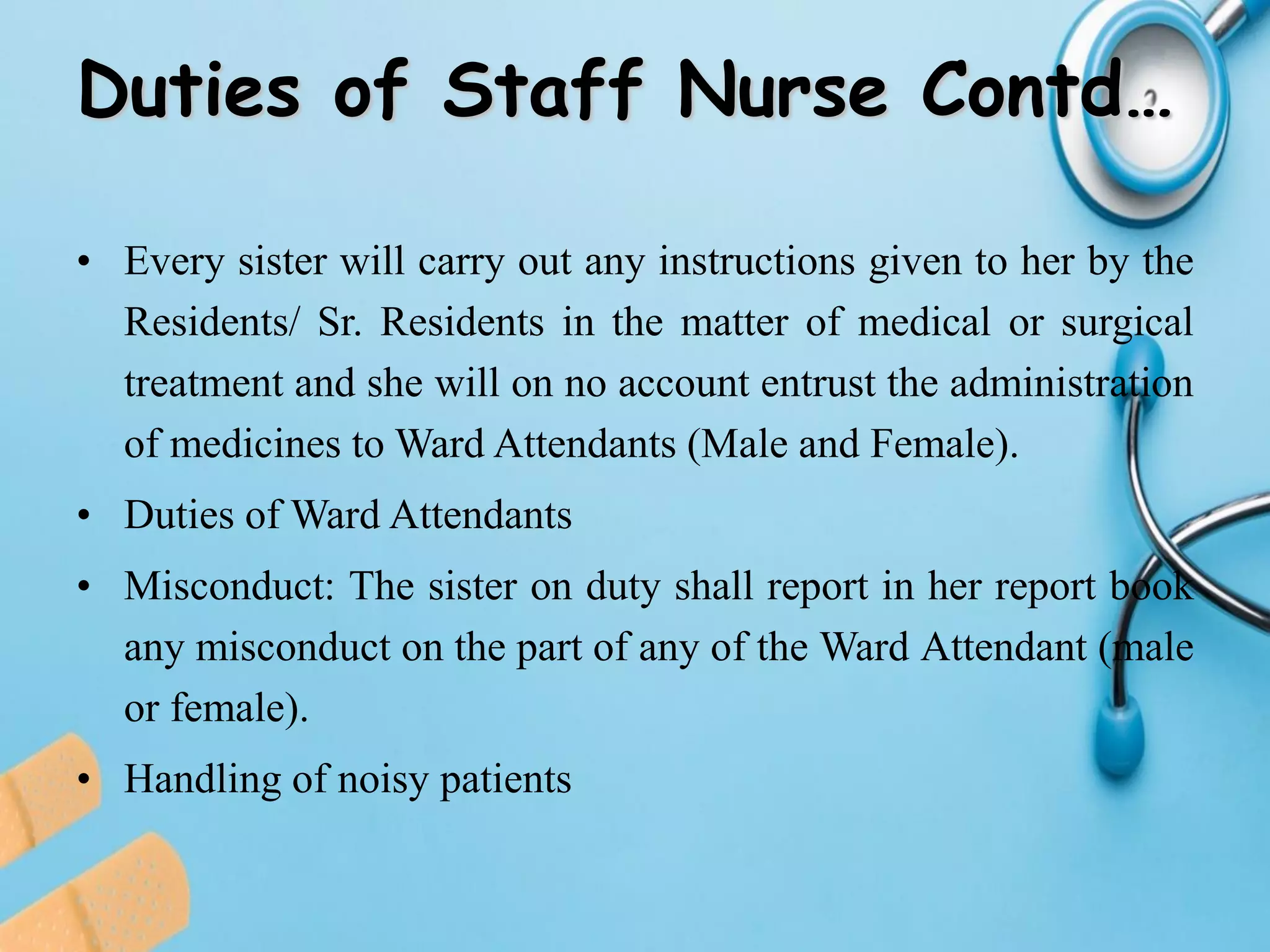 Duties and responsibilities of various category of nursing personnel | PDF