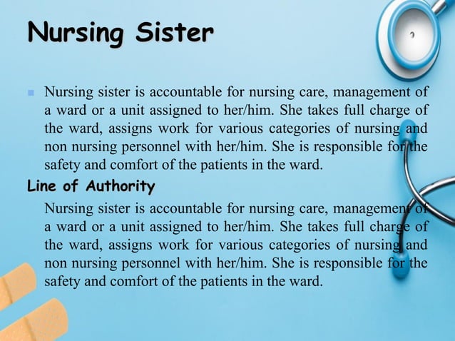 Duties and responsibilities of various category of nursing personnel ...