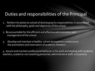 Duties and responsibility of the principal,teacher and student sppt | PPTX