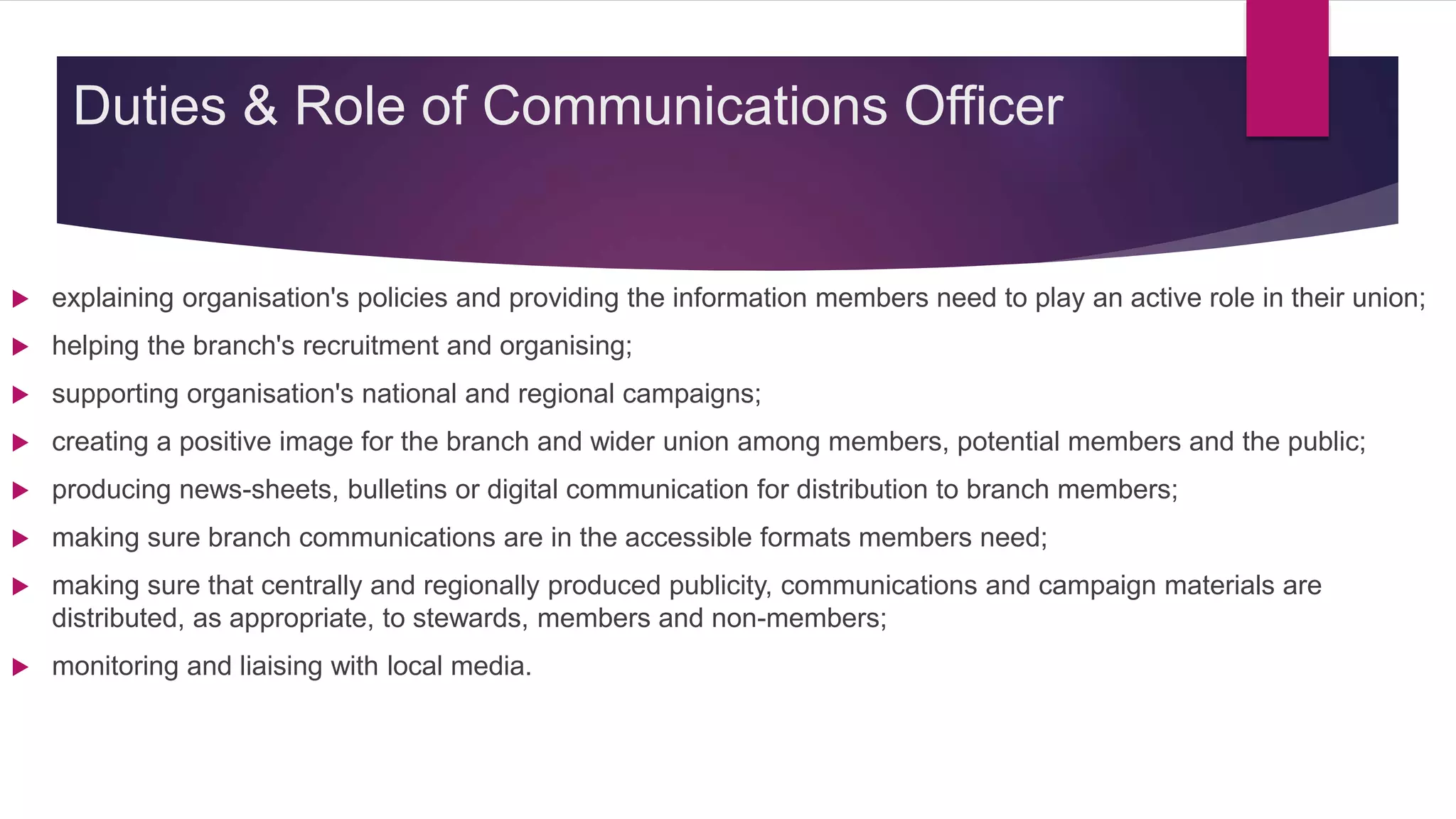 Duties and roles manual for elected committee members | PPTX