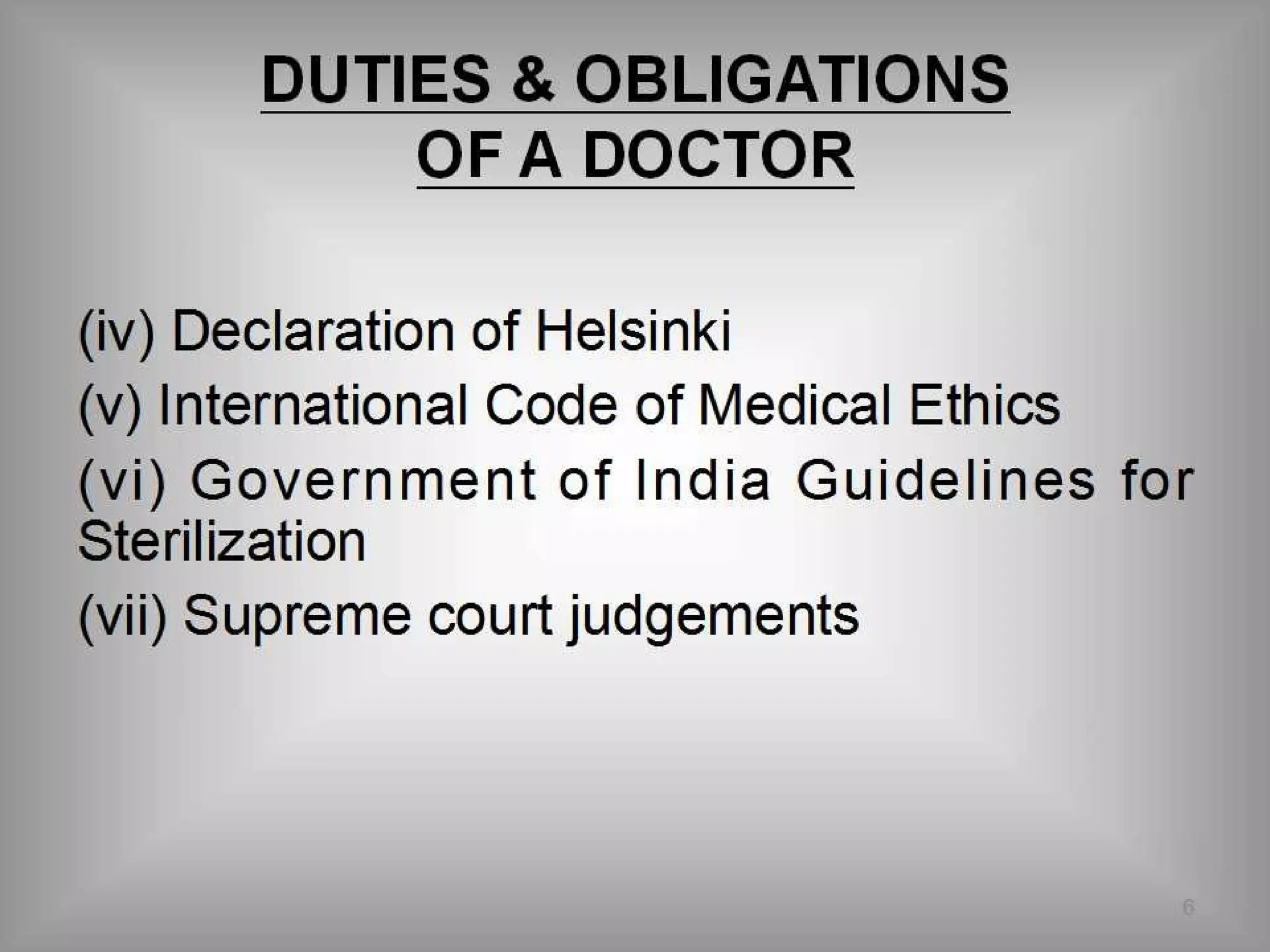 Duties and Obligations of a Doctor | PPT