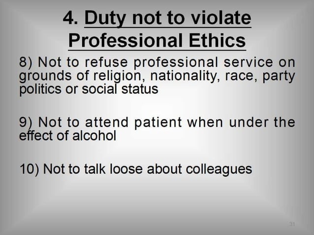Duties and Obligations of a Doctor | PPT