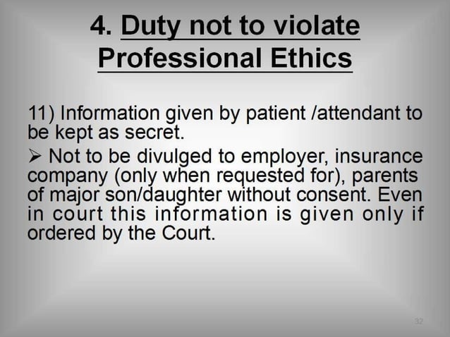 Duties and Obligations of a Doctor | PPT