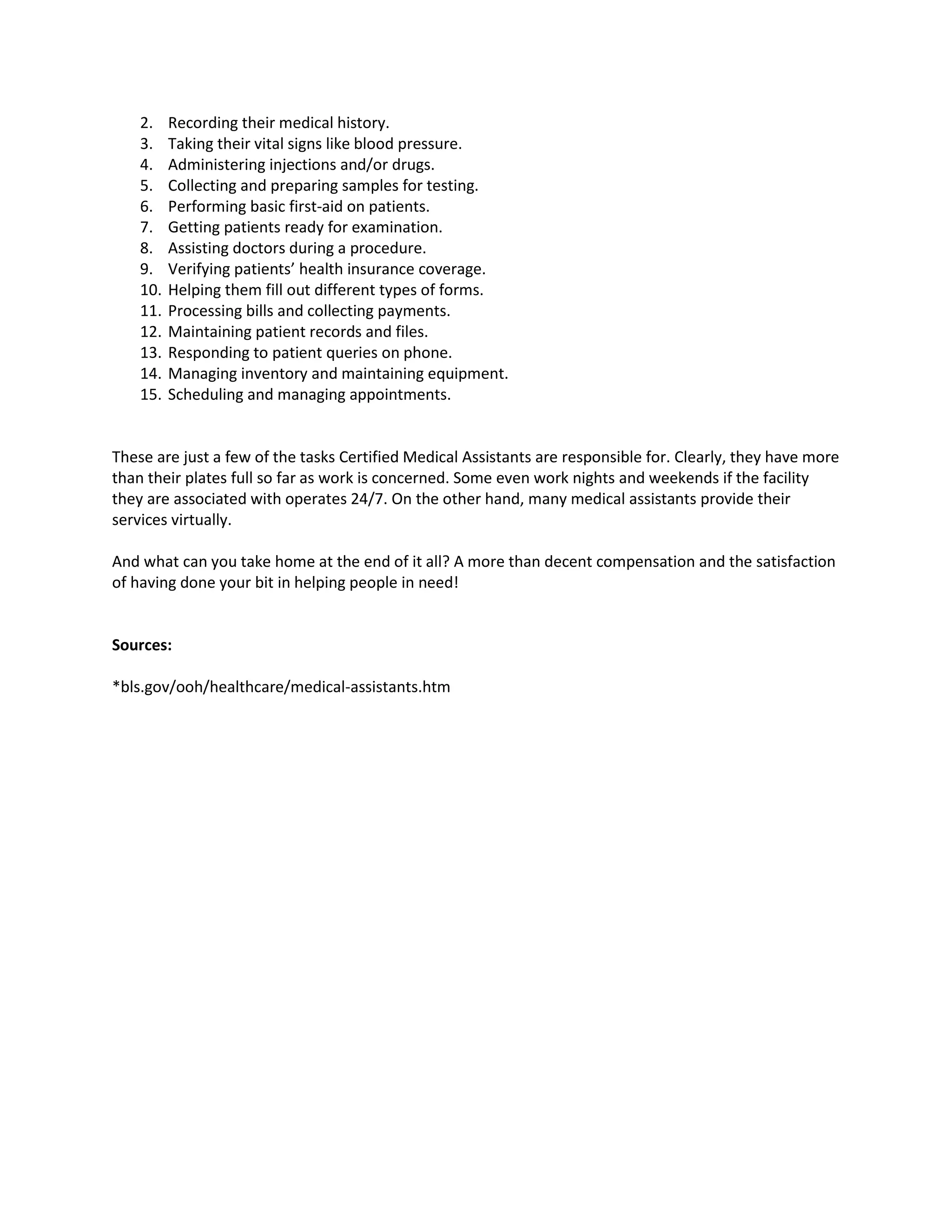 Duties of a certified medical assistant | PDF