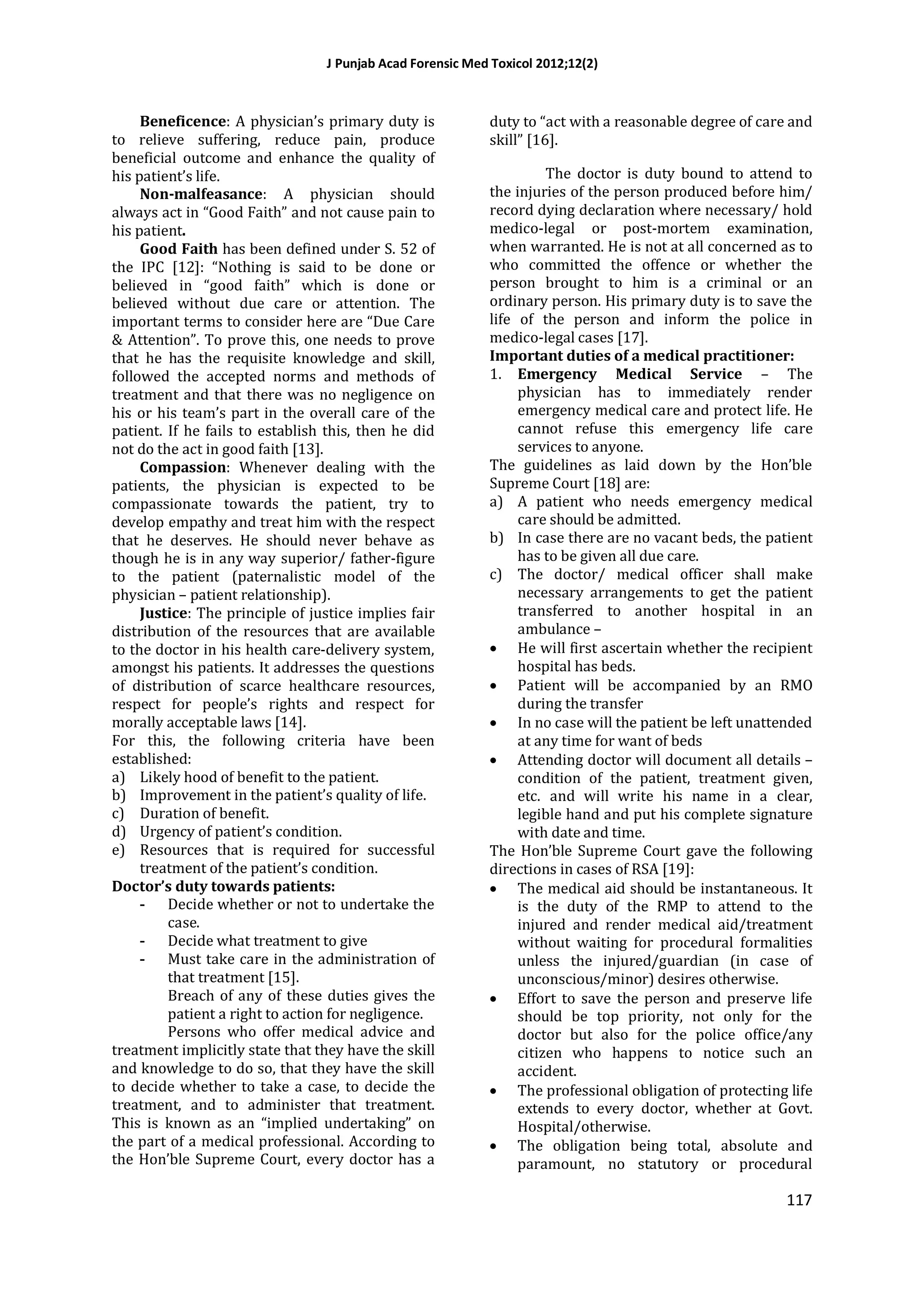 Duties of a doctor | PDF