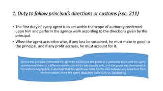 Duties of agent (Agency Business Law) | PPTX