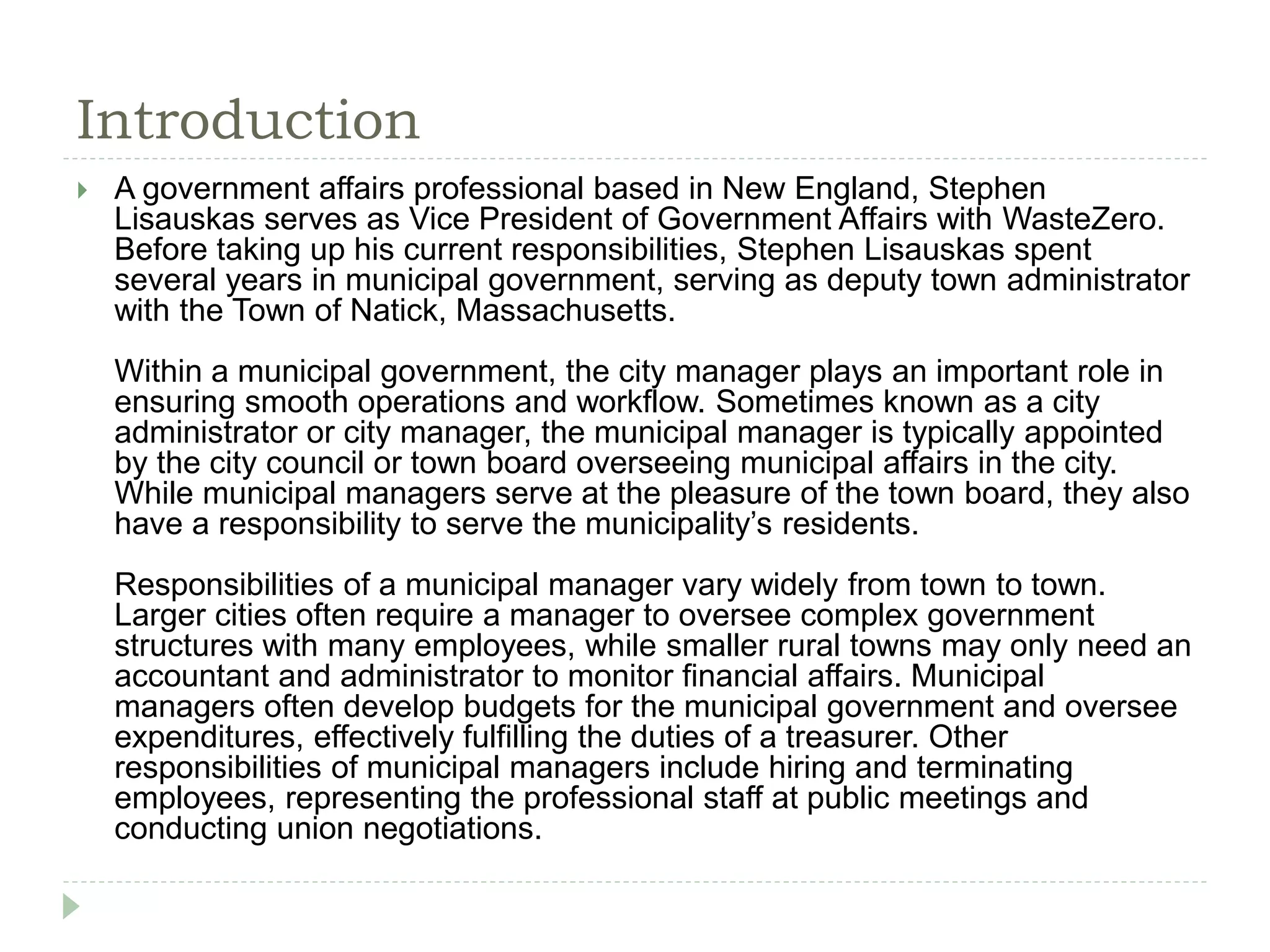 Duties of a Municipal Manager | PPTX | Executive Leadership ...