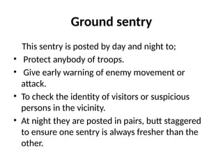 DUTIES OF A SENTRY.pptx education and tactics | PPTX