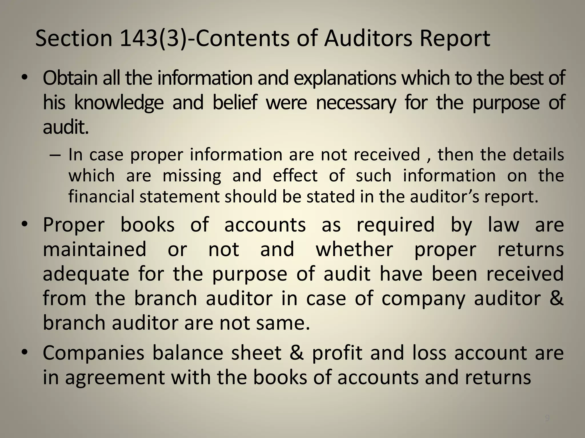 Duties of auditors under companies act 2013 | PPTX