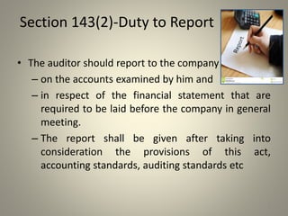 Duties of auditors under companies act 2013 | PPTX