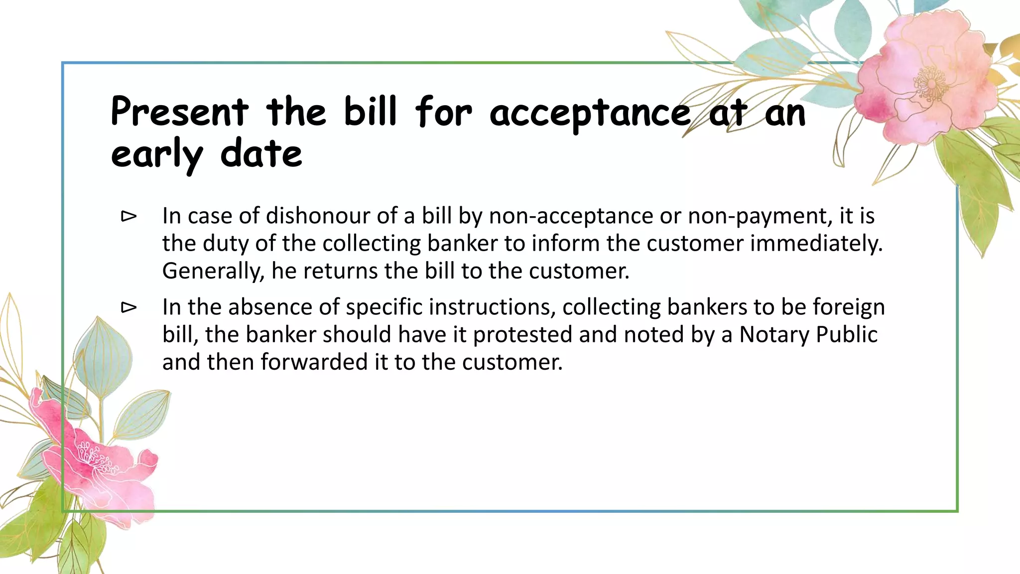 Duties of Collecting Banker | PPTX