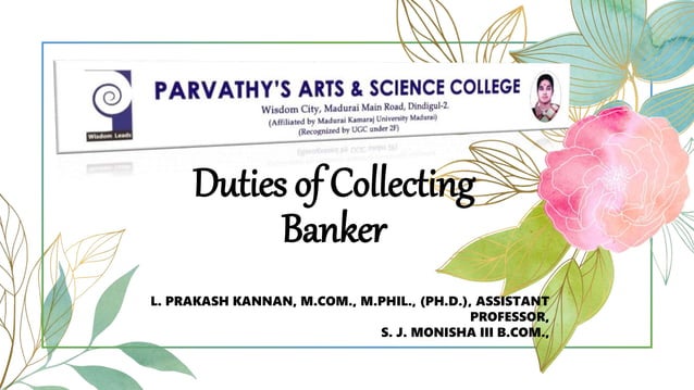 Duties of Collecting Banker | PPTX | Business Banking & Finance | Business