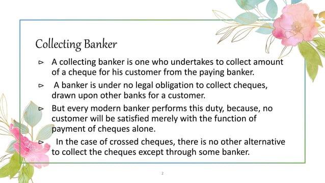 Duties of Collecting Banker | PPTX | Business Banking & Finance | Business