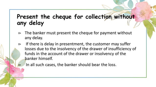 Duties of Collecting Banker | PPTX | Business Banking & Finance | Business