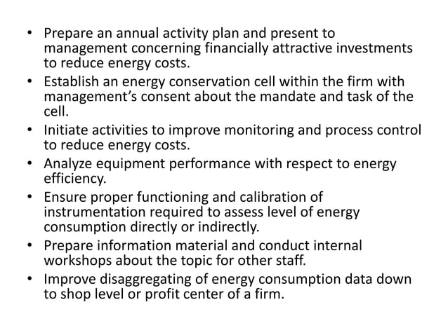 Duties of Energy Managers.pptx | Power and Energy Industry | Industries