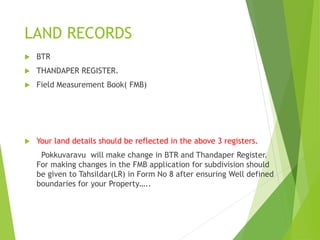 TIPS for the Land sellers and buyers in KERALA ppt from james joseph ...