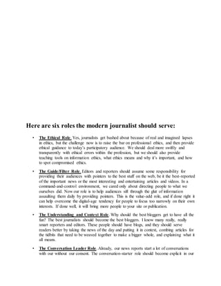 Duties of journalism | PDF