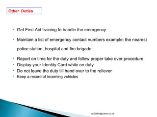 Duties of security guards | PPT