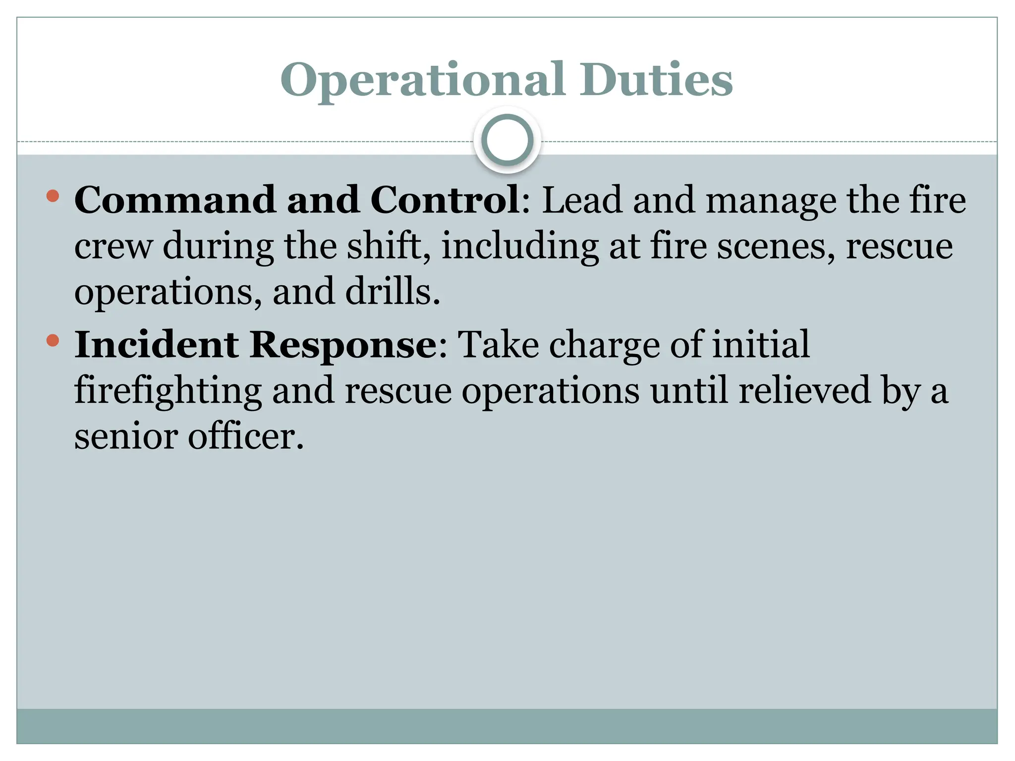 Duties of Shift In-Charge at fire stationpptx | PPTX