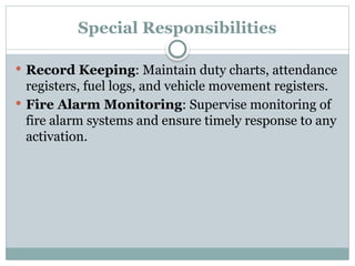 Duties of Shift In-Charge at fire stationpptx | PPTX