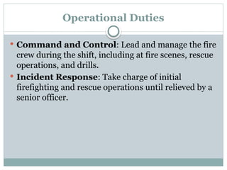 Duties of Shift In-Charge at fire stationpptx | PPTX