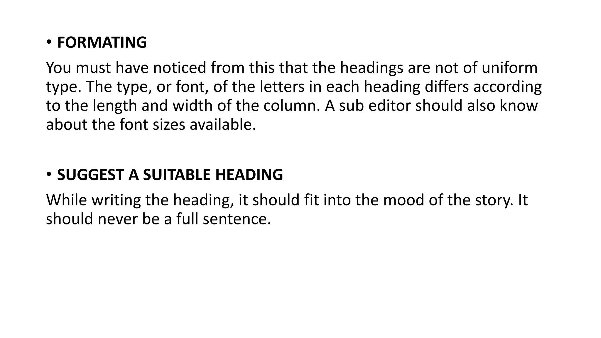 Duties of sub editor | PPTX