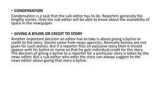 Duties of sub editor | PPTX