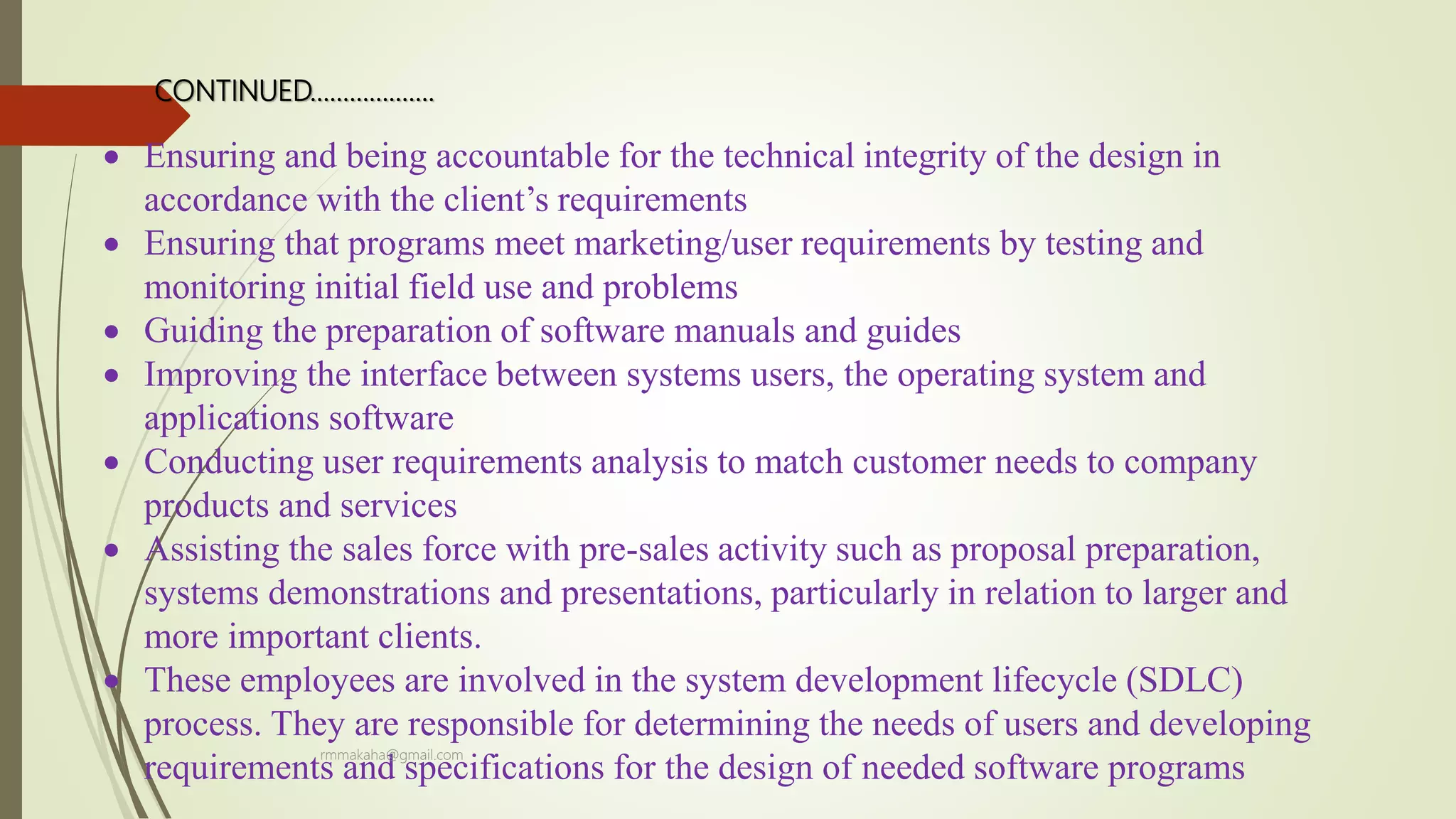 Duties & Responsibilities of IT Department Staff | PPTX