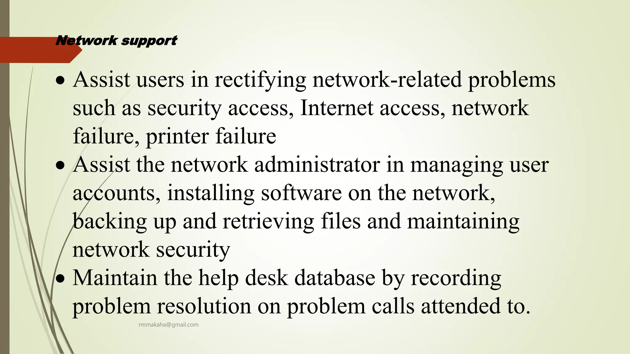 Duties & Responsibilities of IT Department Staff | PPTX