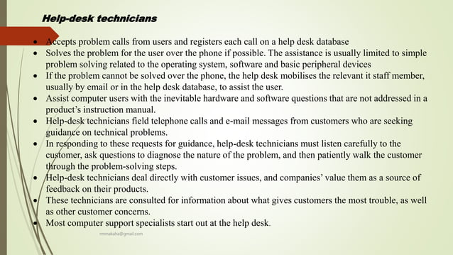 Duties & Responsibilities of IT Department Staff | PPTX | IT and ...