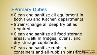 Duties and responsible of kitchen stewarding | PPTX