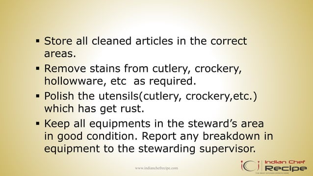Duties and responsible of kitchen stewarding | PPTX | Home Appliances ...