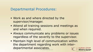 Duties and responsible of kitchen stewarding | PPTX