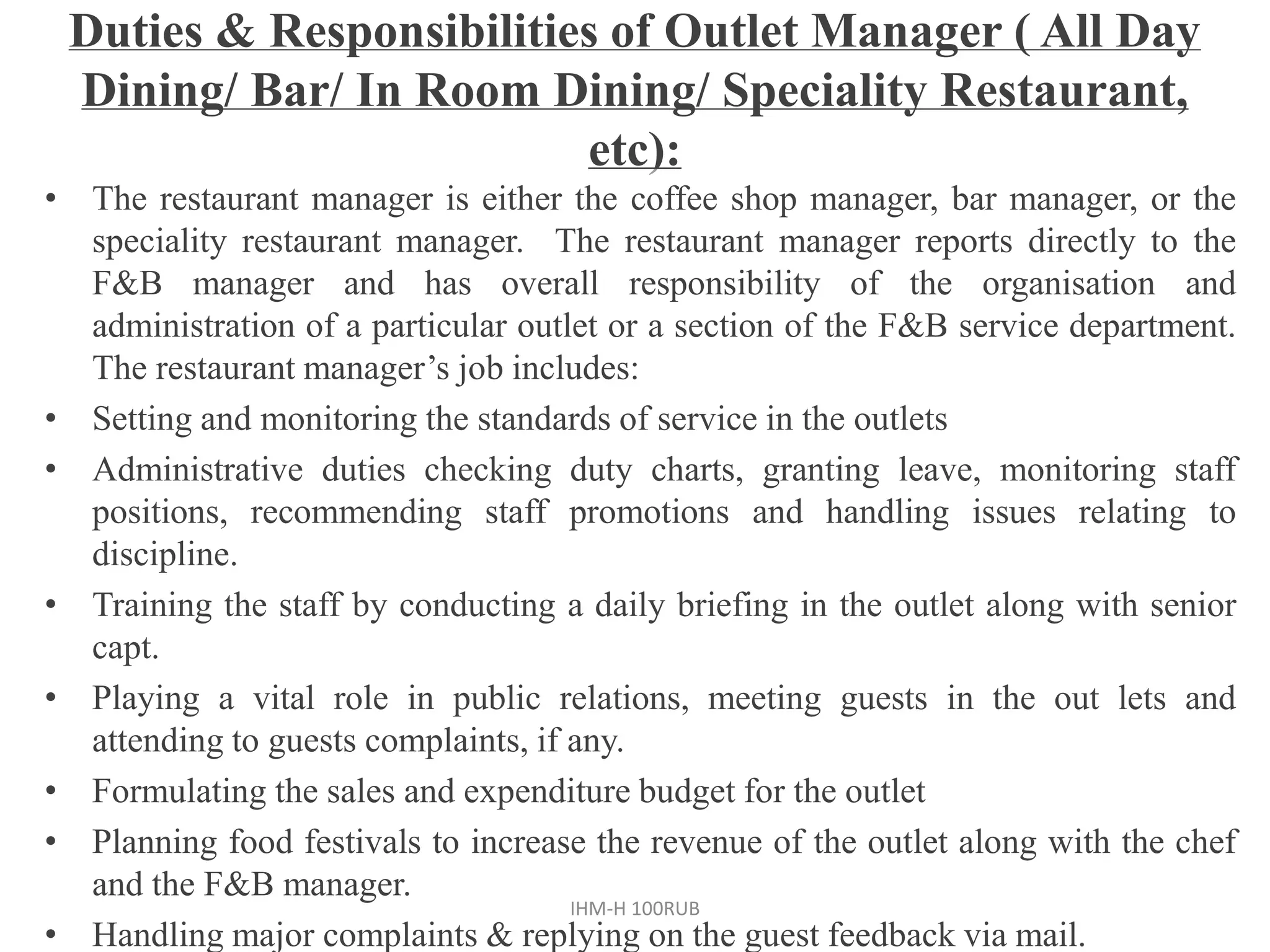 Duties & responsiblities of staff part 1 .ppt