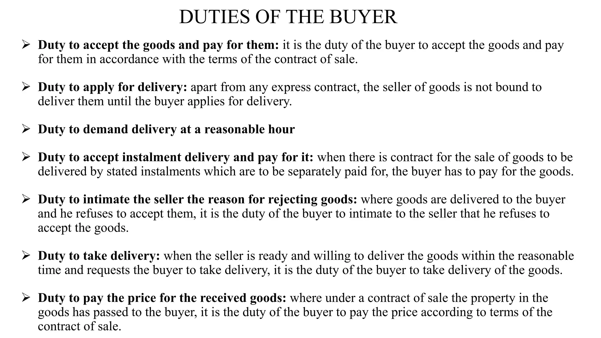 Duties & rights of buyer,seller | PPTX