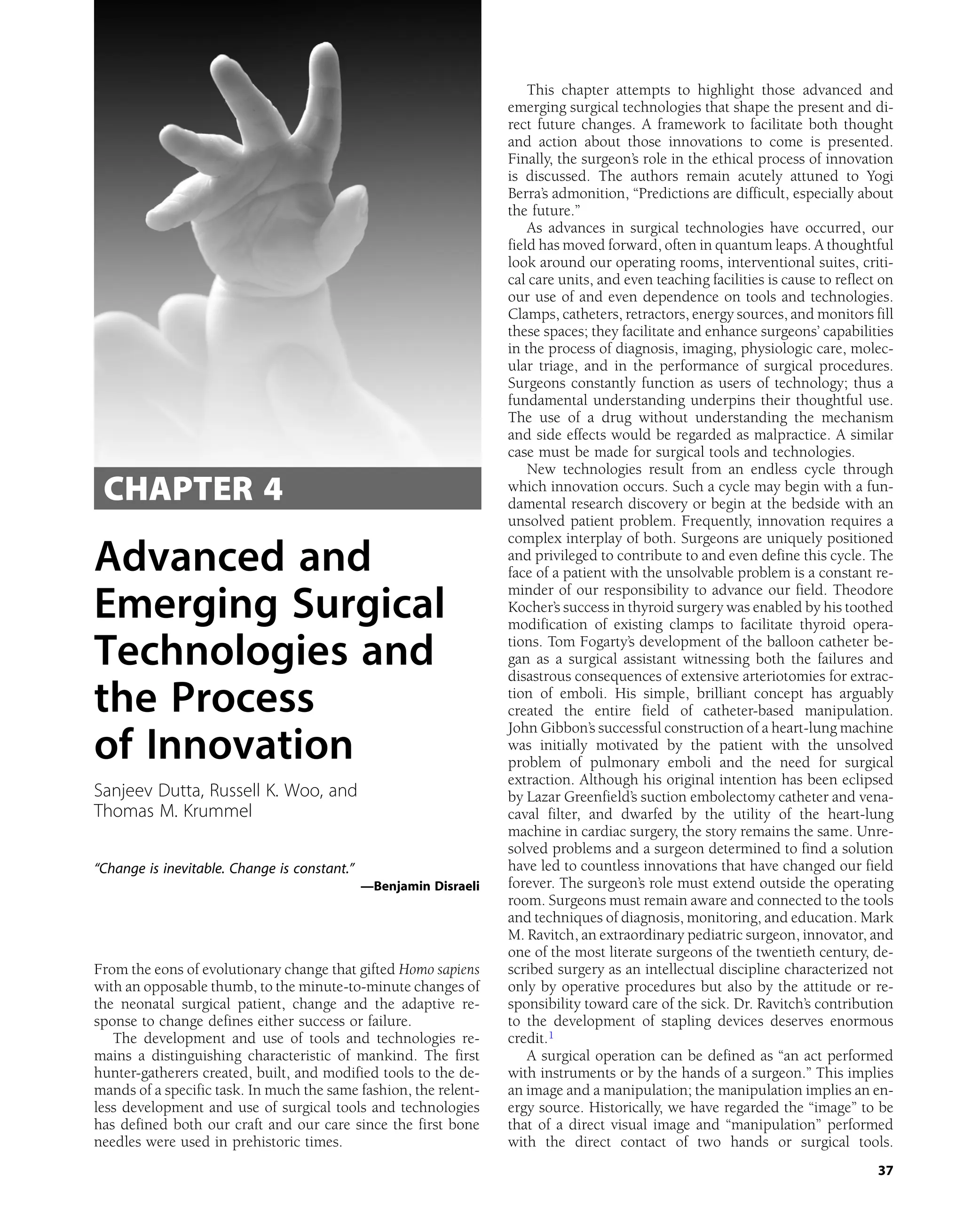 Advanced and Emerging Surgical Technologies and the Process of ...
