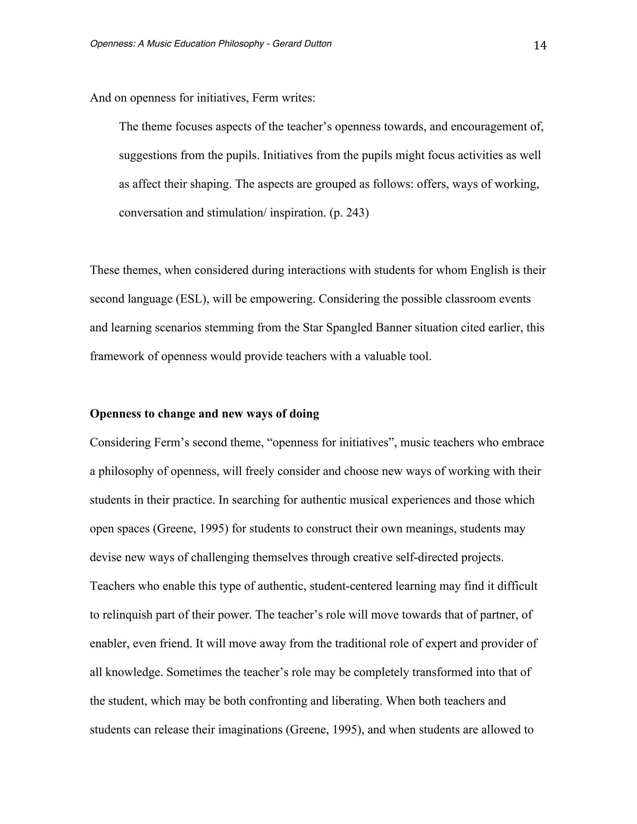 Openness - A Music Education Philosophy - Dutton | PDF