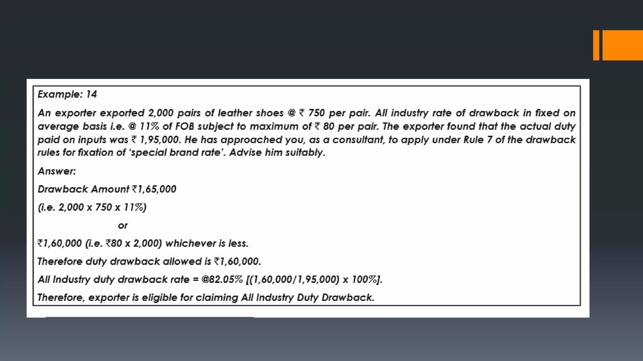 Duty DrawBack | PPTX