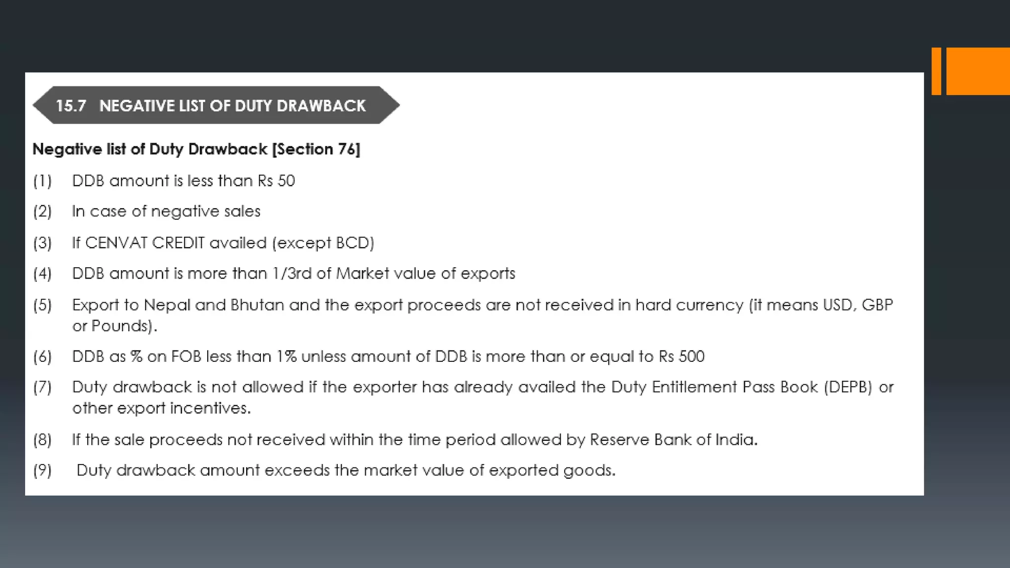 Duty DrawBack | PPTX