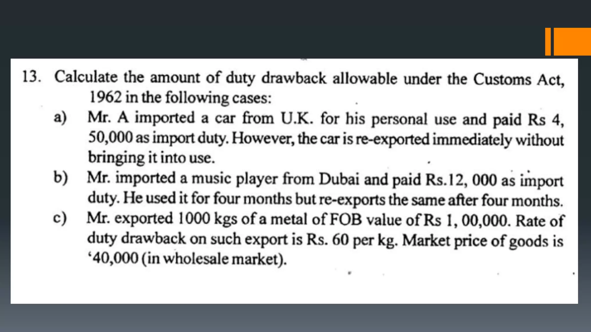 Duty DrawBack | PPTX