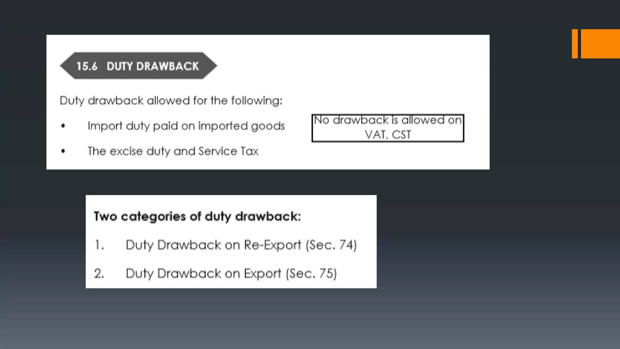 Duty DrawBack | PPTX