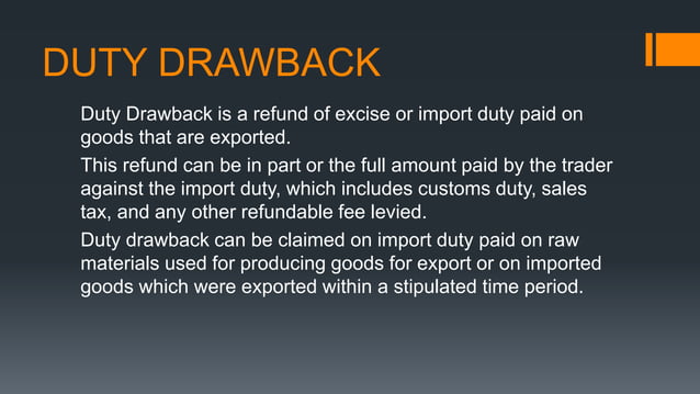Duty DrawBack | PPTX