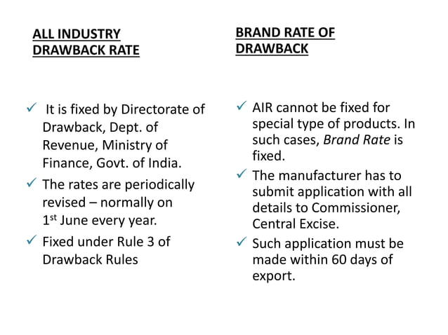 Duty drawback claim procedures | PPTX | Business | Business and Finance