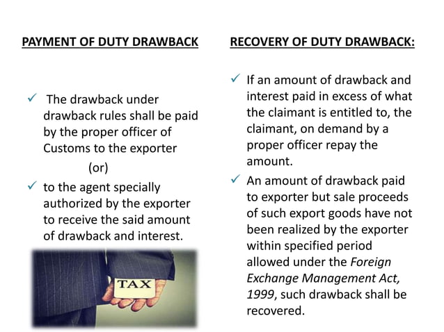 Duty drawback claim procedures | PPTX | Business | Business and Finance
